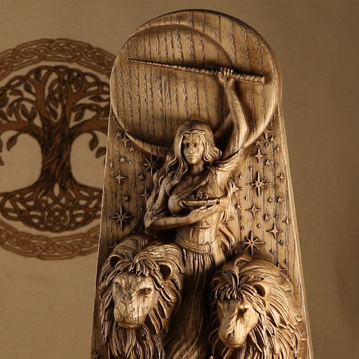 Statue de Circé : sculpture sur bois, sculpture de déesse grecque ...