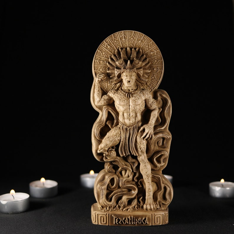 Tezcatlipoca Statue: Aztec God Wood Carving - Etsy UK