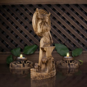 Celtic Goddess Brigid Statue: Warrior Blacksmith, Ash Tree Altar - Etsy
