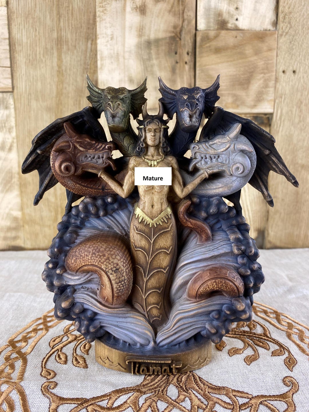 Tiamat Sumerian Gods Tiamat of Dragon Goddess Statue Sumerian Goddess Ishtar Mesopotamian Pagan ...