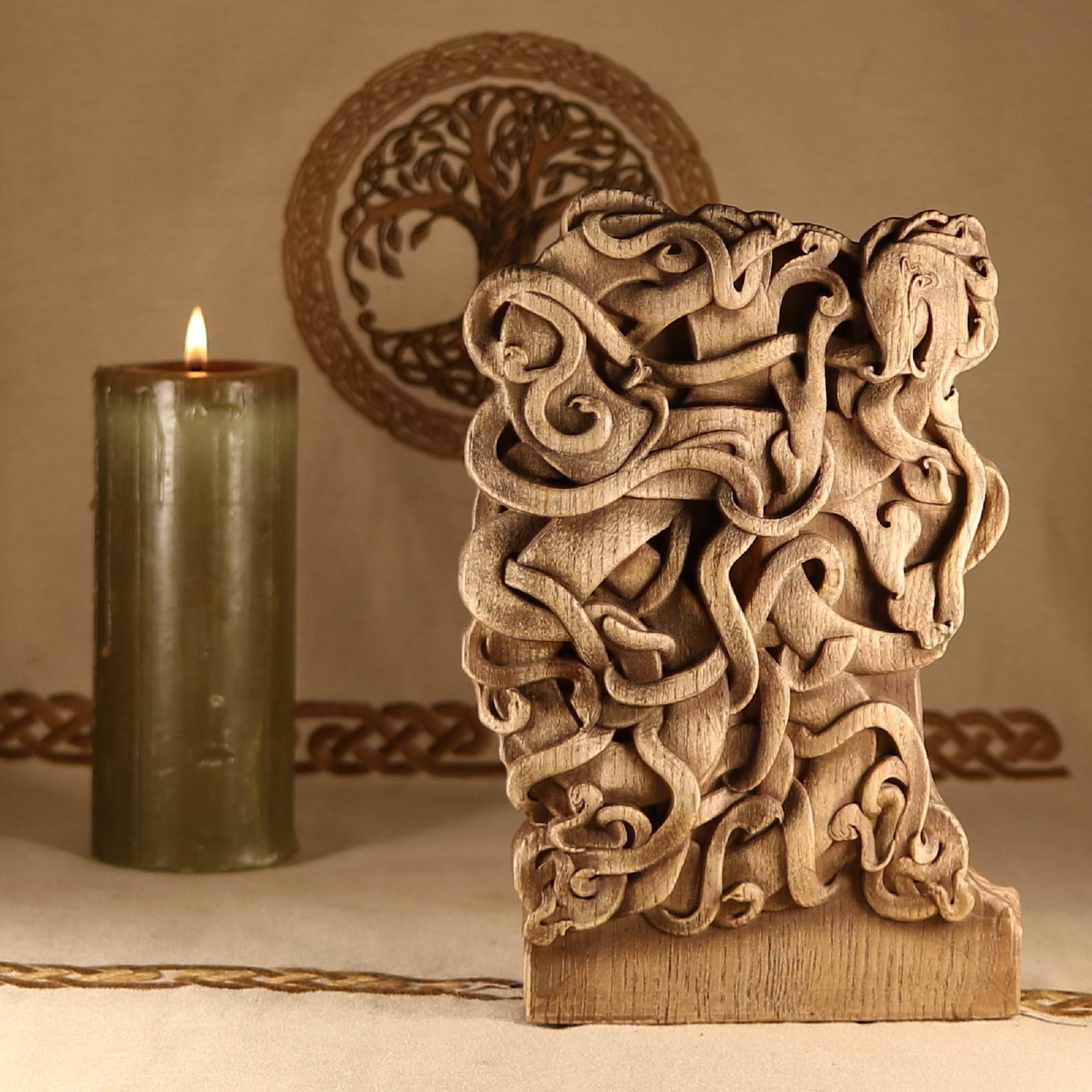 Thor Wood Carving Thor Statue Norse Pagan Decor God and - Etsy