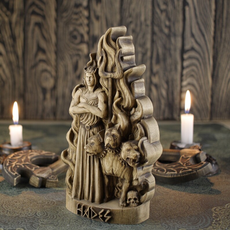 Hades Statue: Greek God of Underworld, Ash Wood Carving - Etsy Australia
