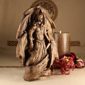 Samael Lucifer Statue Lucifer Morningstar Satan Statue Occult Art ...