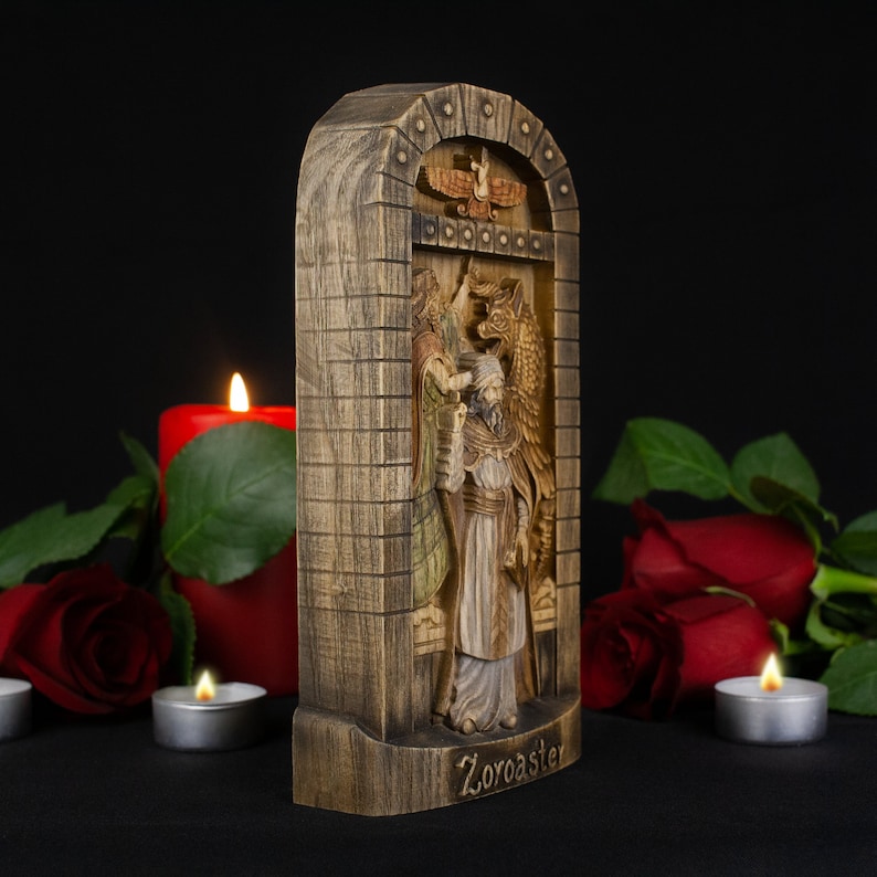Zoroaster Wooden Statue: Mesopotamian Wood Carving, Iranian Art - Etsy