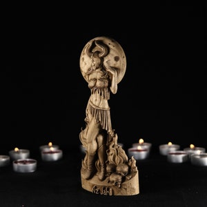 Az Jahi Goddess Statue: Lilith Demoness, Wood Sculpture, Occult Decor ...