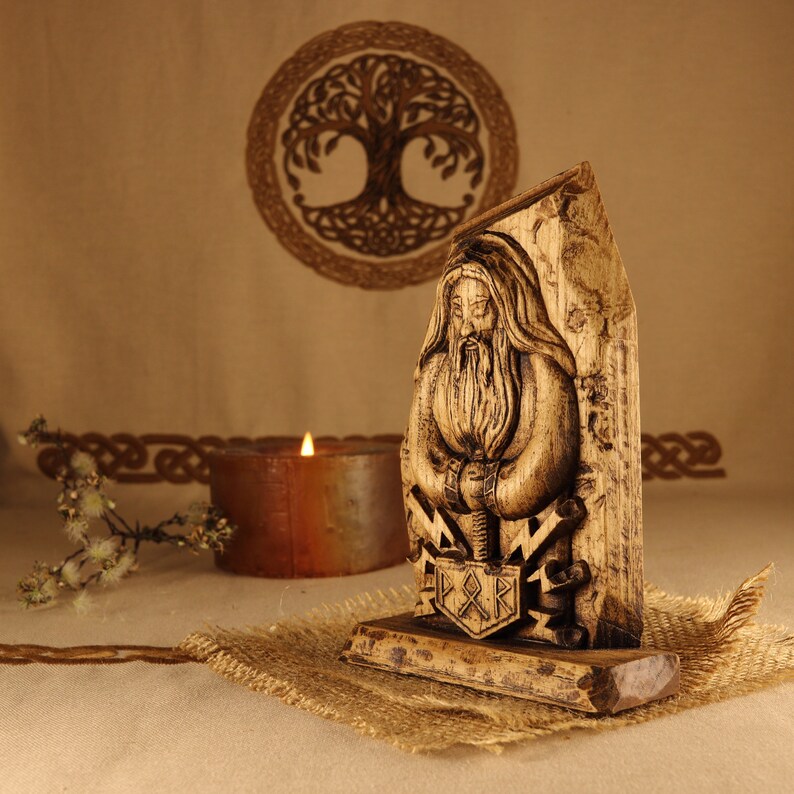 Thor Statue, Norse Pagan, Viking Gods Wood Sculpture - Etsy