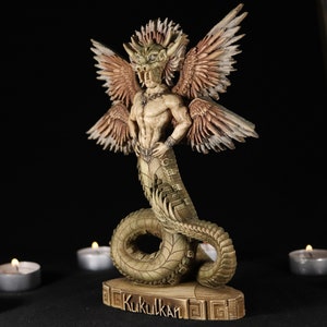 Kukulkan Wood Carving: Mayan Aztec Serpent Statue - Etsy