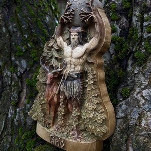 Tapio, Horned God, Lord of the Forest, Wooden Statue, Finnish Pagan ...