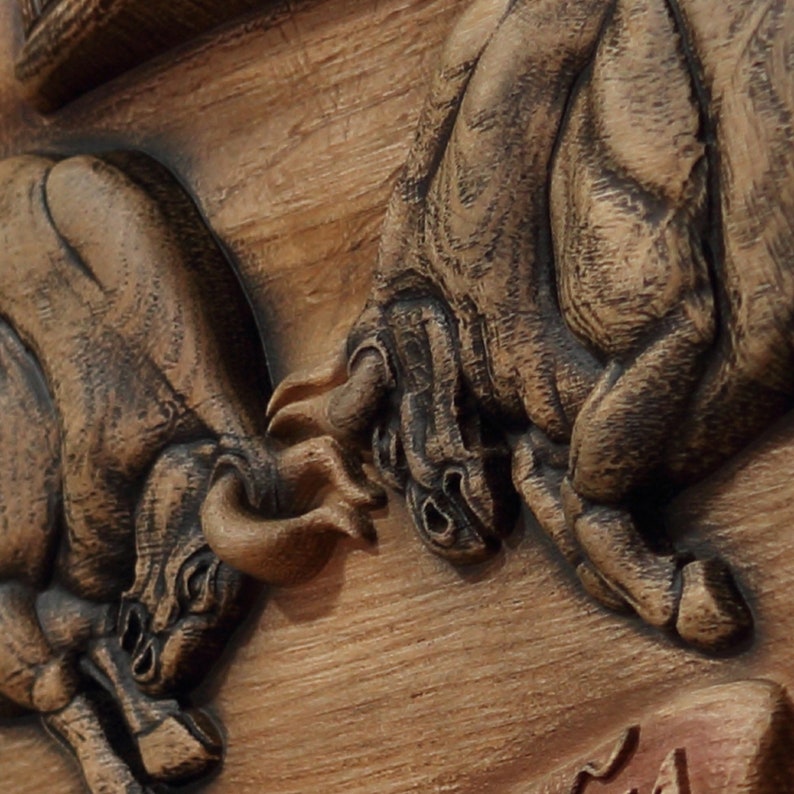 Bull Wood Carvings Wall Art Rustic Home Decor Wood Carving - Etsy
