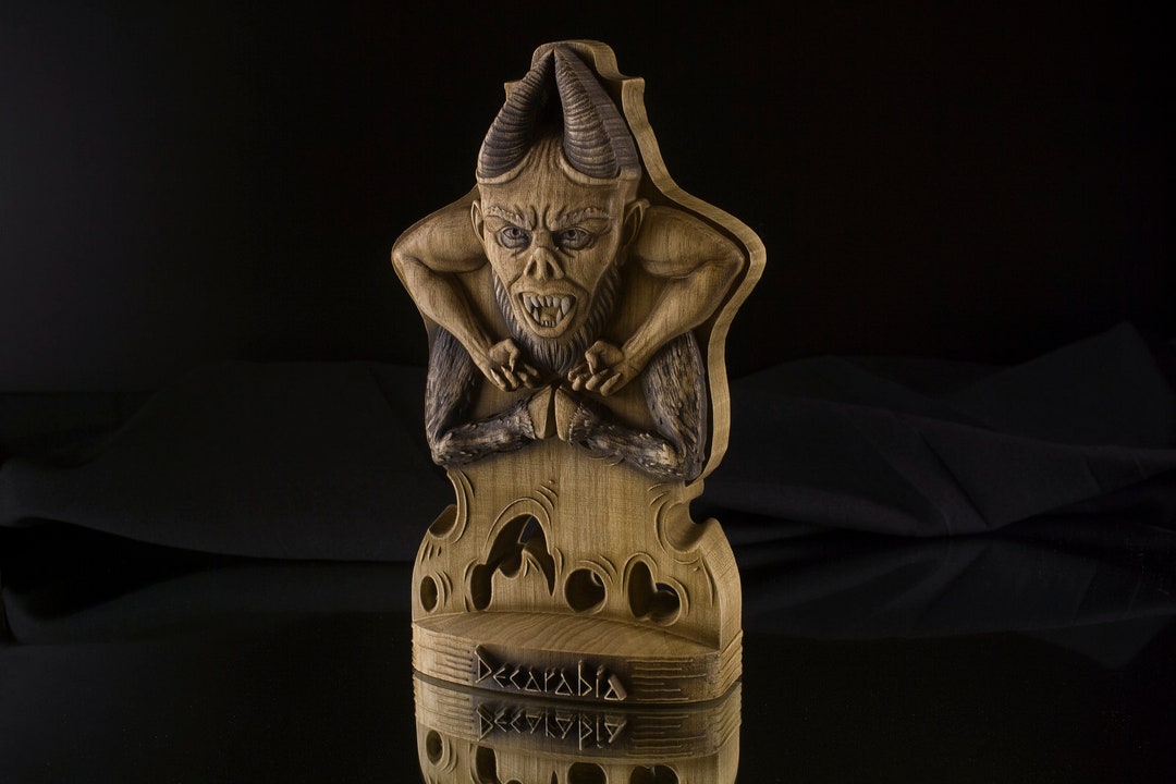 Decarabia, Demon Statue Goetia Wooden Sculpture Lucifer Altar Statue ...