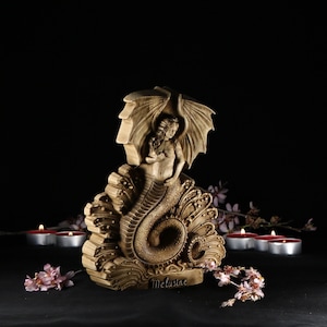 Melusine Wood Carving: Siren Mermaid Goddess Statue - Etsy