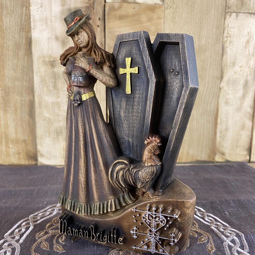 Maman Brigitte Haitian Vodou Voodoo Statue Voodoo Altar Voodoo Loa Veve ...