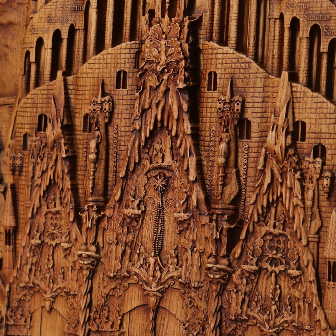 Barcelona Wood Panel, Sagrada Familia, Gaudi, Wood Wall Decor Spanish ...