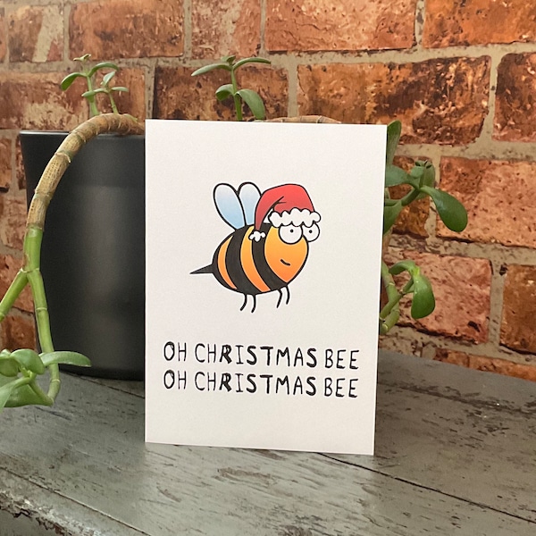 Bee Christmas Card - Etsy UK