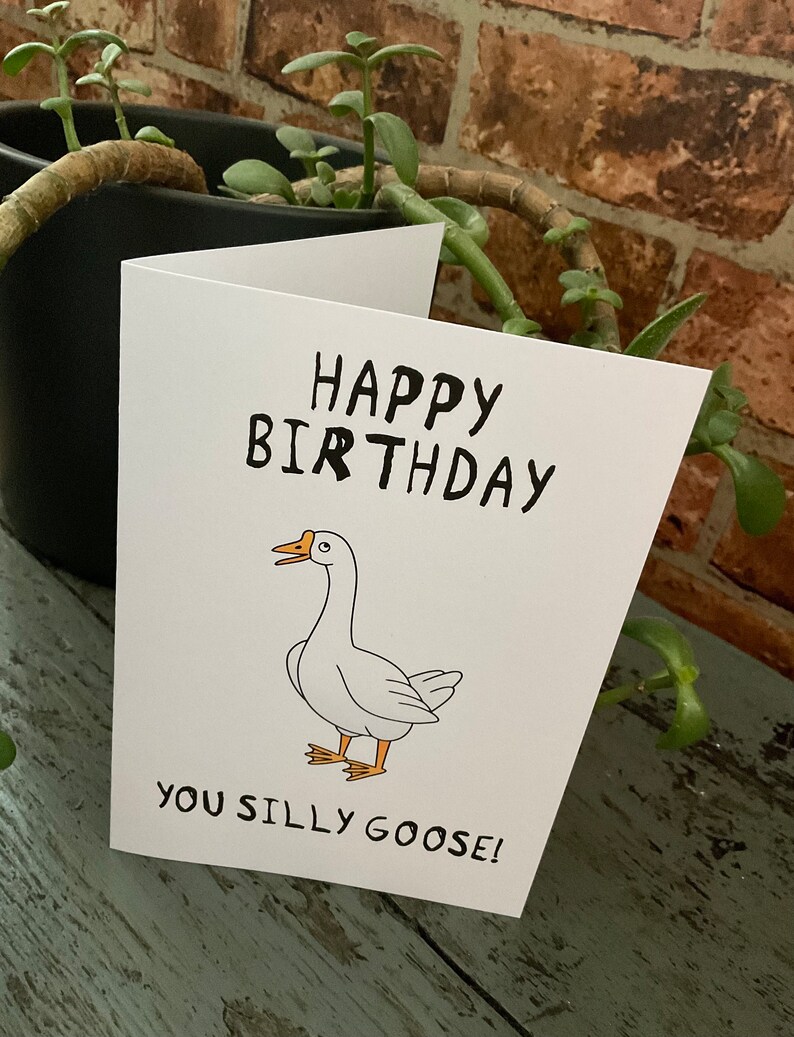 Goose Card, Goose Birthday Card, Goose Lovers Card, Bird Lovers Card ...