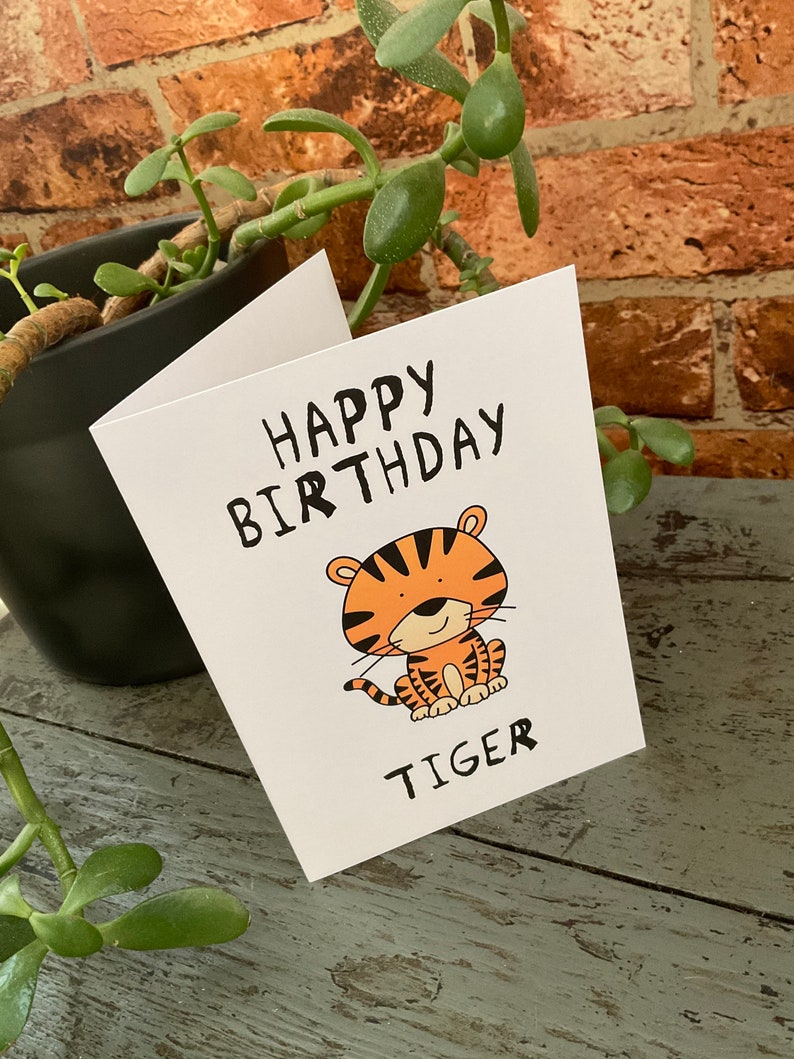 Tiger Birthday Card Tiger Print Tiger Card Personalised | Etsy