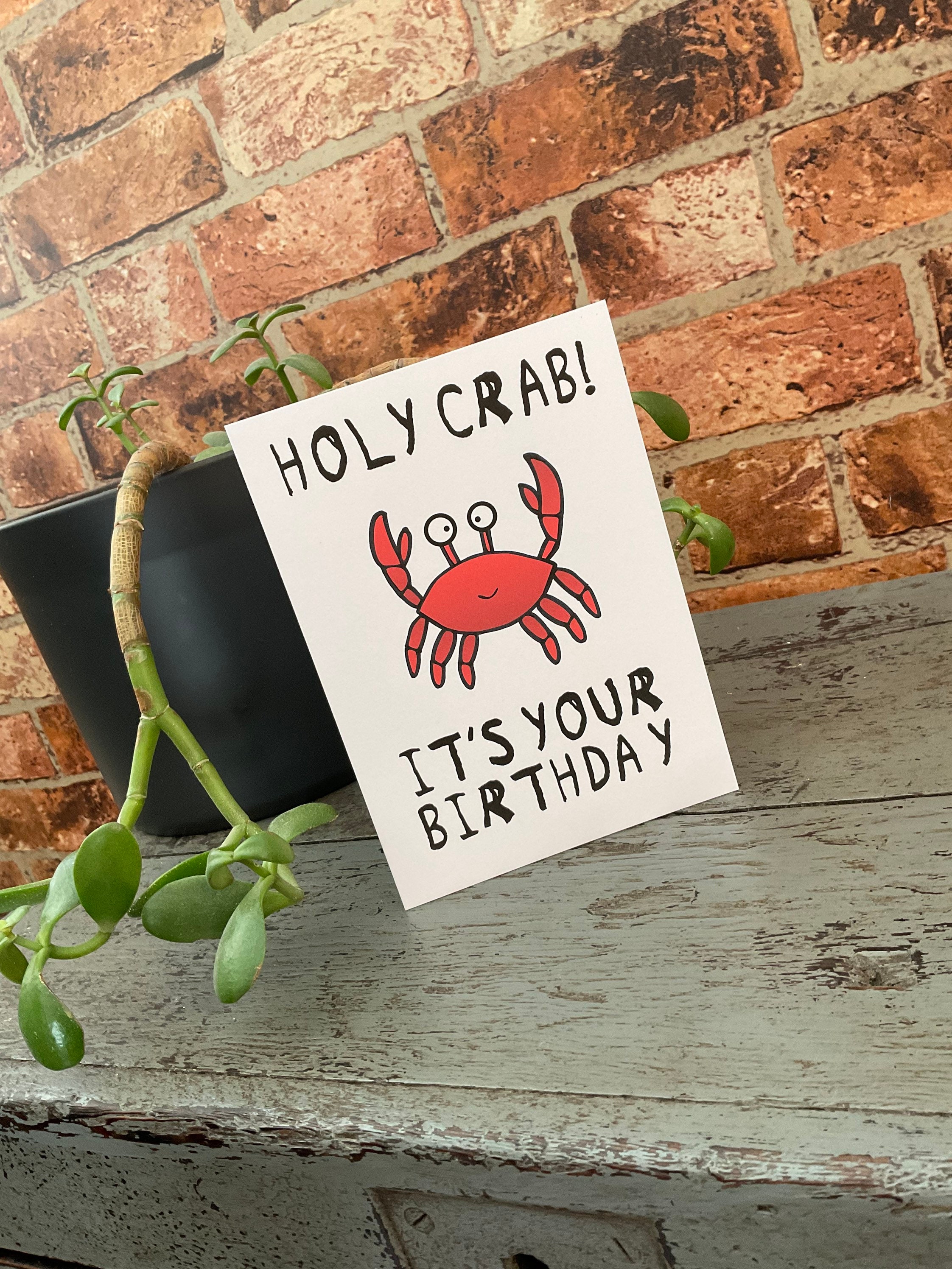 Crab Card, Crab Birthday Card, Crab Lovers Card, Beach Lovers Card ...
