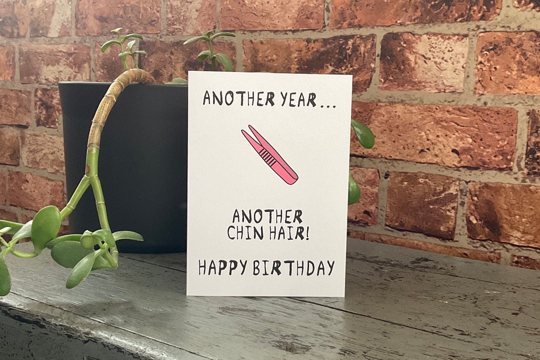 Birthday Card Chin Hair Birthday Card Tweezers Card Getting - Etsy