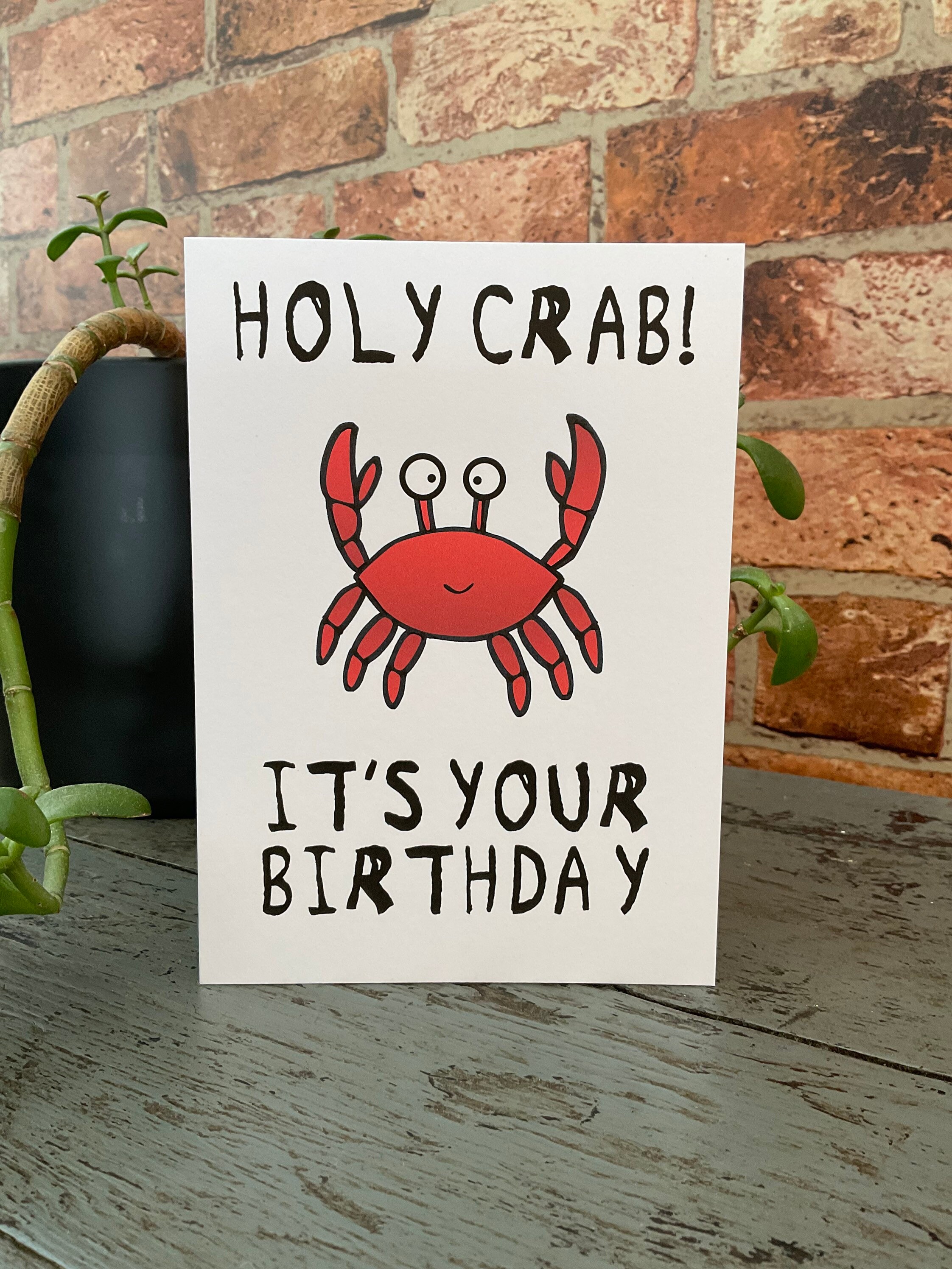 Crab Card, Crab Birthday Card, Crab Lovers Card, Beach Lovers Card ...