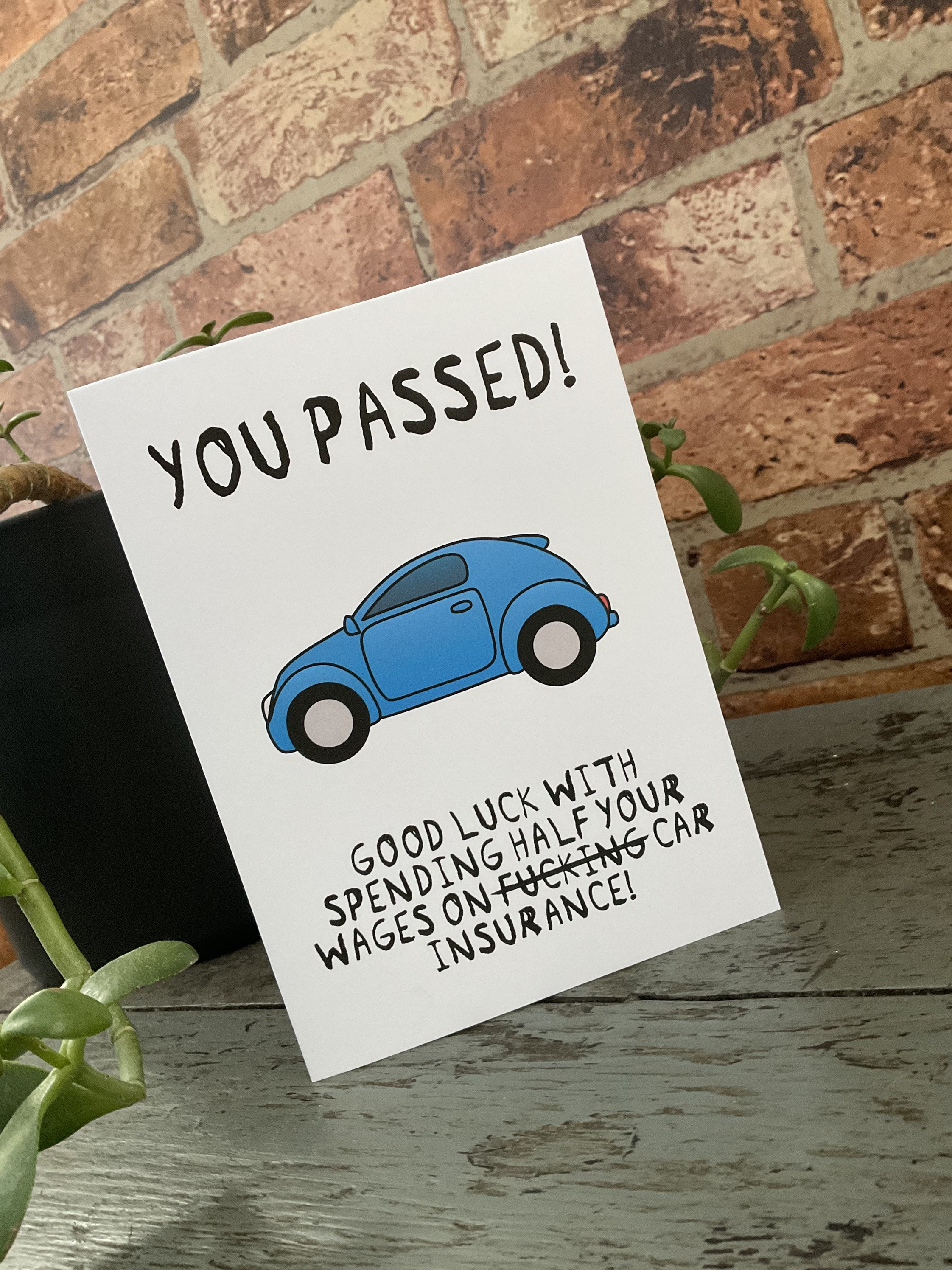 Pass Your Driving Test Card, Driving Test Card, Driving Test Gift ...