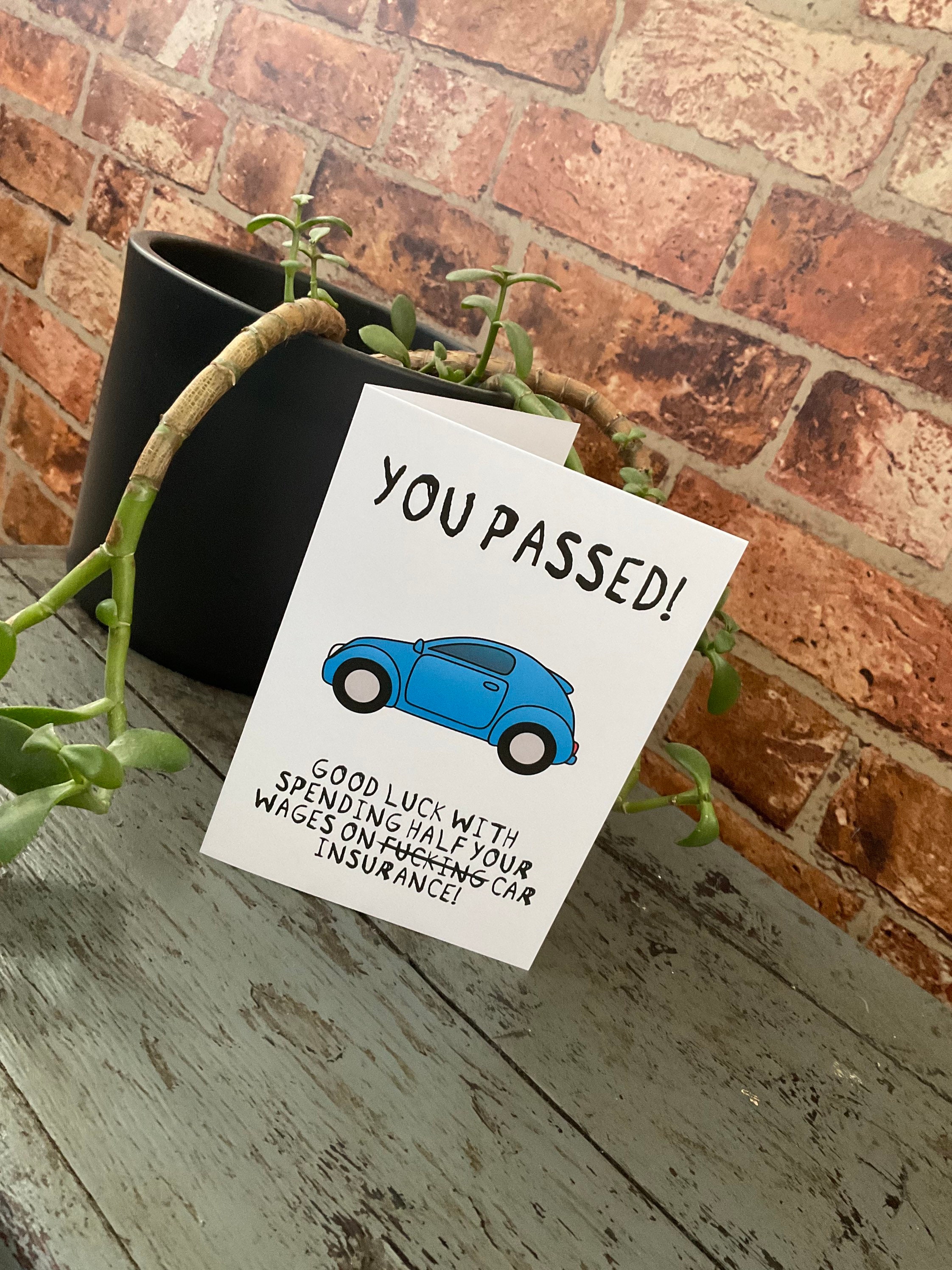 Pass Your Driving Test Card, Driving Test Card, Driving Test Gift ...