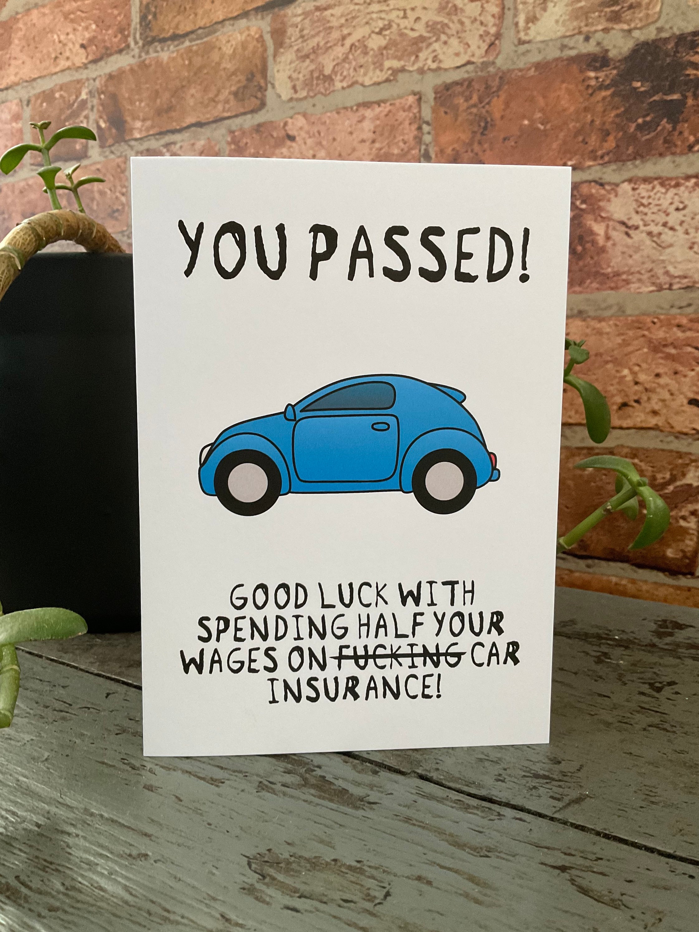 Pass Your Driving Test Card, Driving Test Card, Driving Test Gift ...