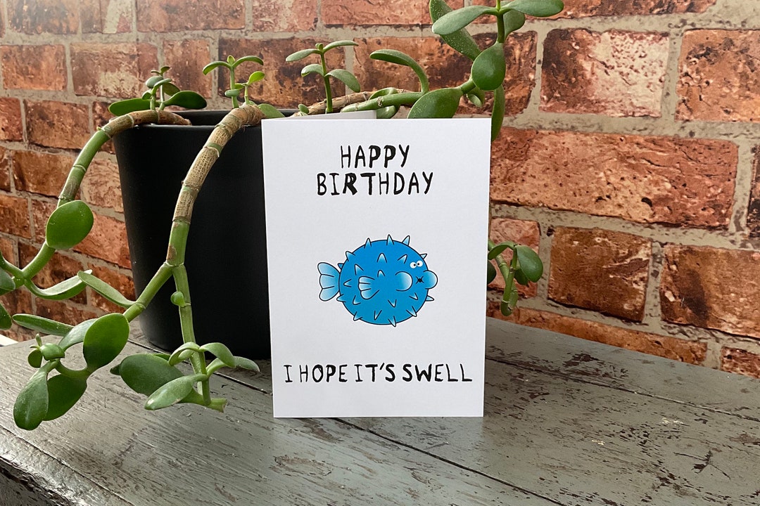 Birthday Card, Puffer Fish Card, Puffer Fish Birthday Card, Gifts for ...