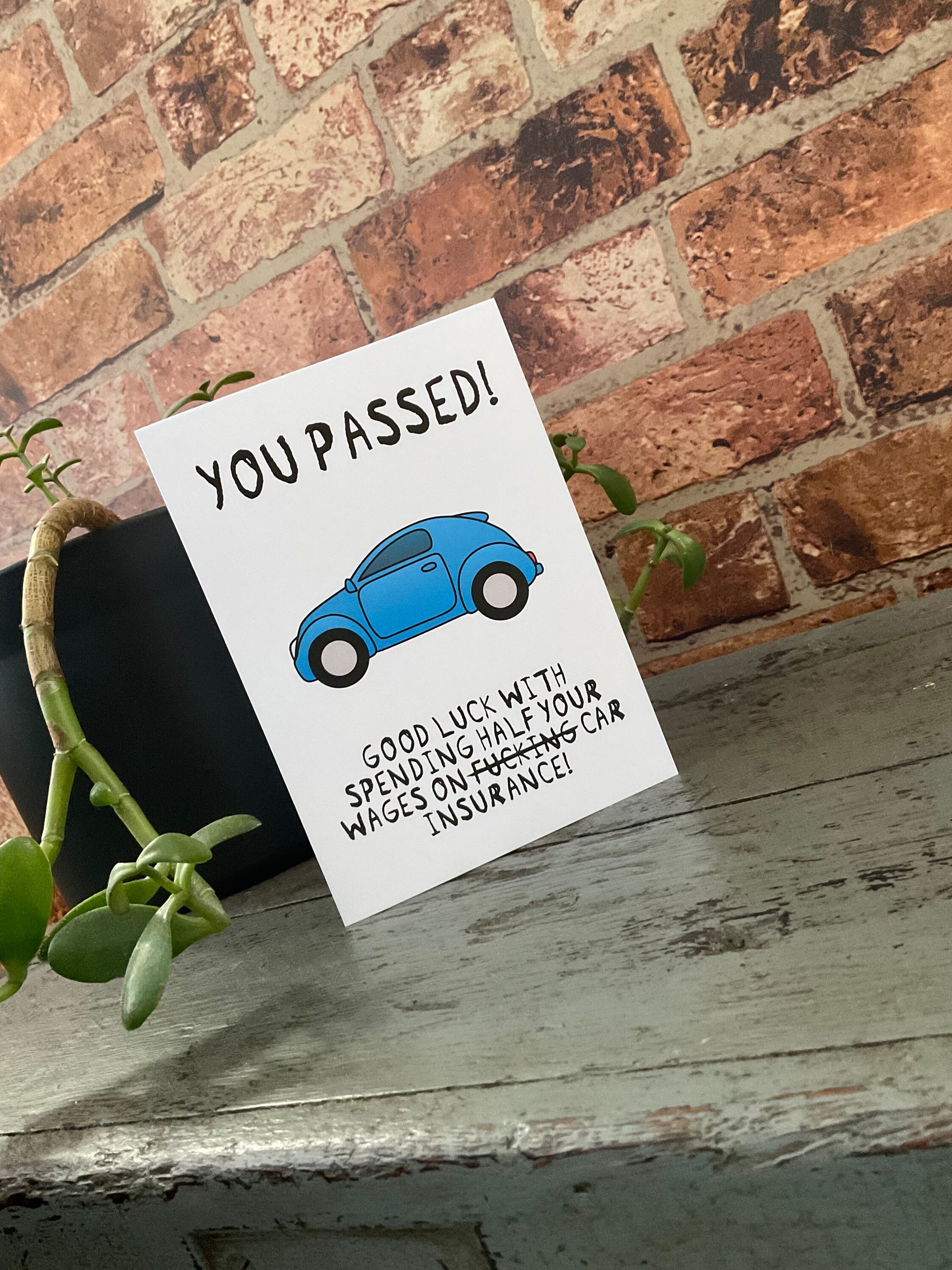 Pass Your Driving Test Card, Driving Test Card, Driving Test Gift ...