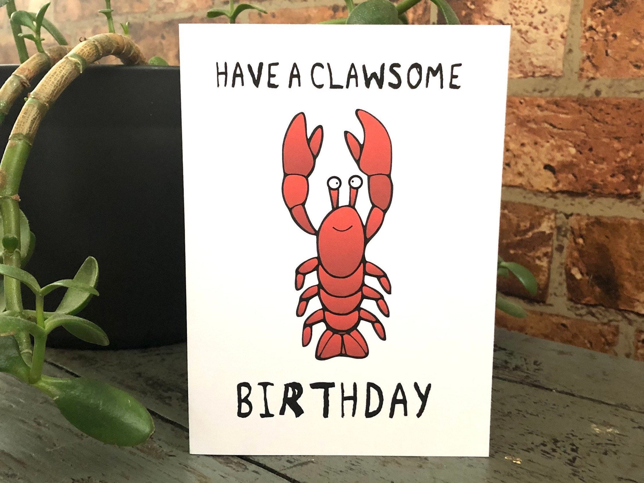 Lobster Card Lobster Birthday Card Lobster Lovers Card - Etsy UK