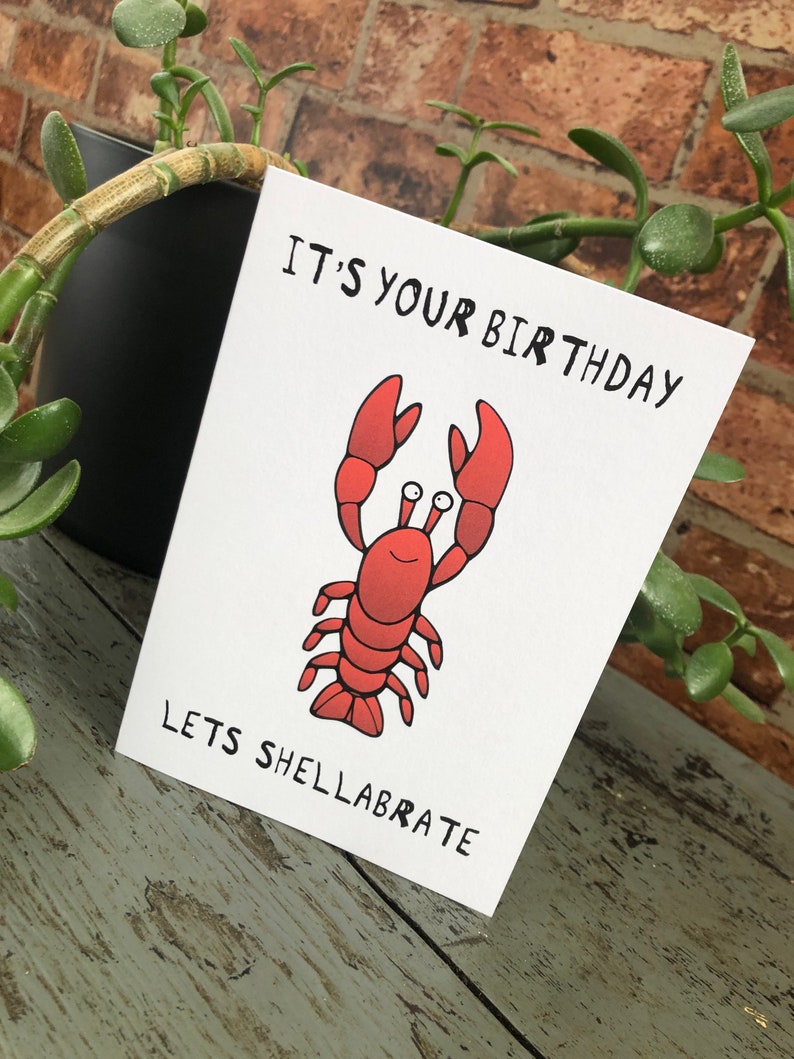 Lobster Card Lobster Birthday Card Lobster Lovers Card - Etsy