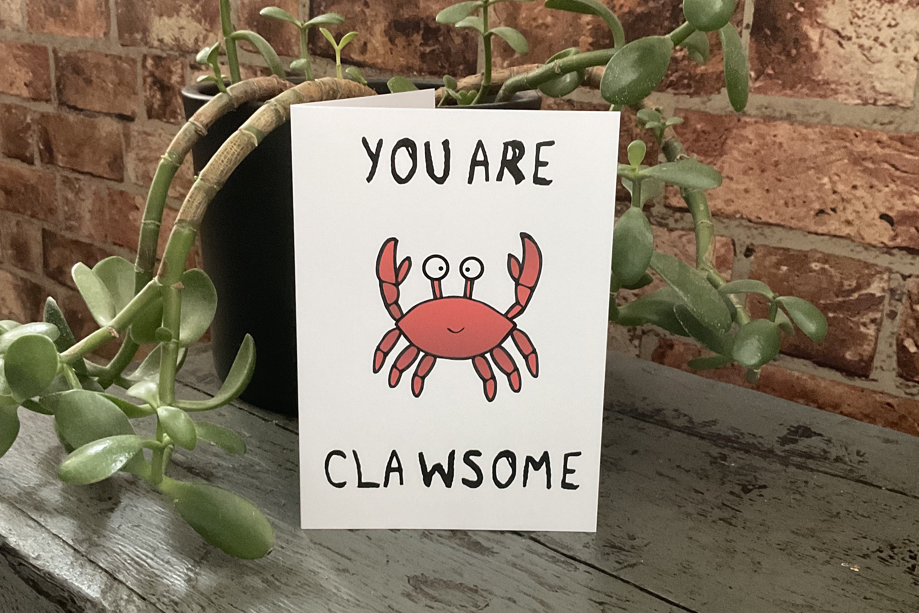 Crab Card, Crab Valentines Card, Crab Lovers Card, Beach Lovers Card ...