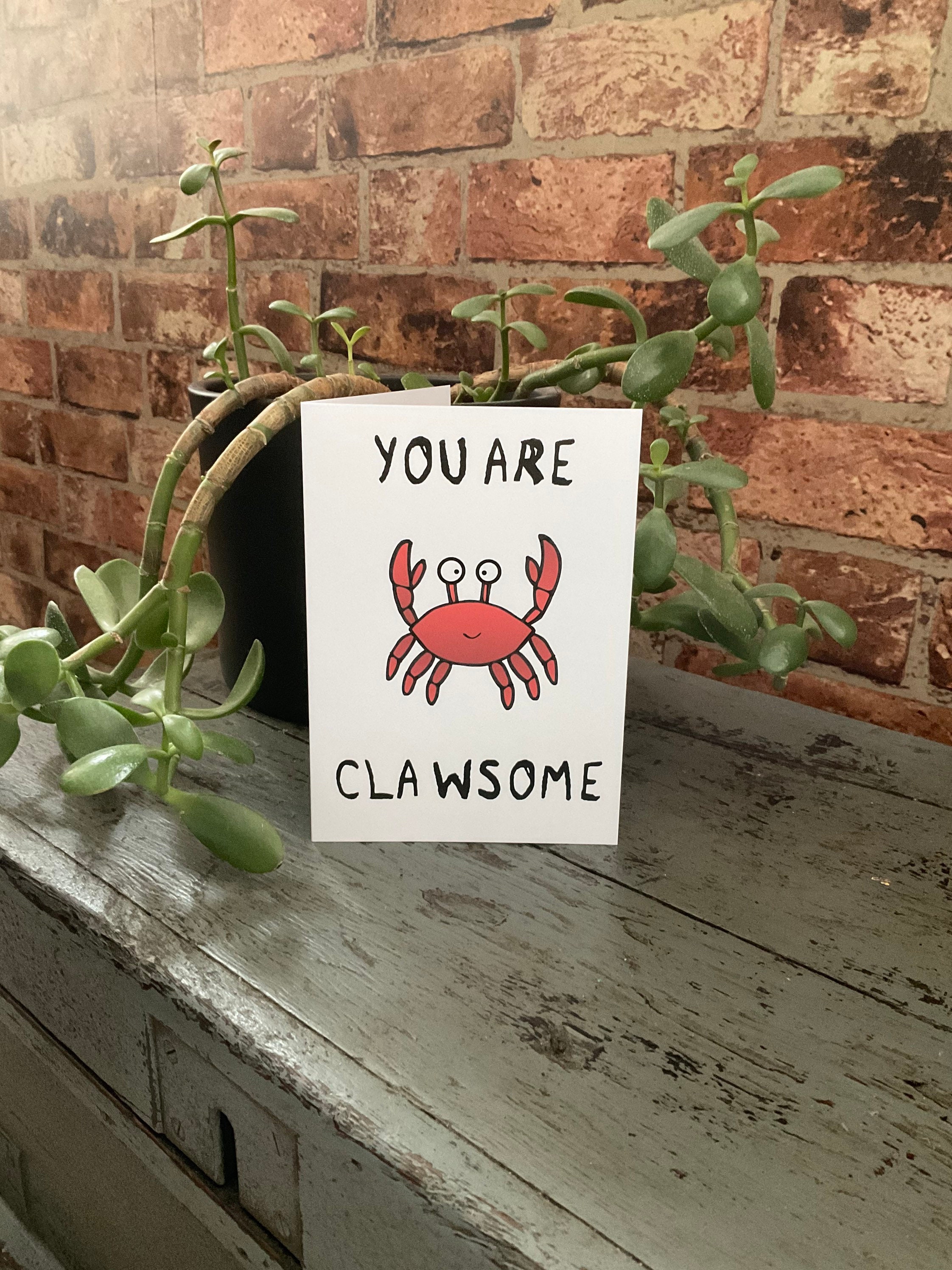Crab Card Crab Valentines Card Crab Lovers Card Beach - Etsy Italia