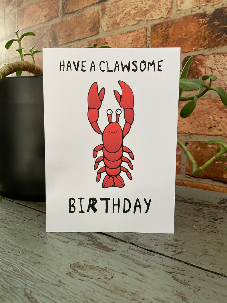 Lobster Card, Lobster Birthday Card, Lobster Lovers Card, Gifts for Him ...