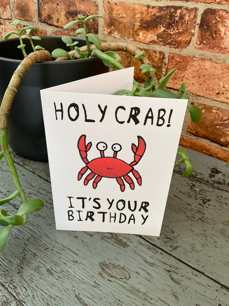 Crab Card, Crab Birthday Card, Crab Lovers Card, Beach Lovers Card ...