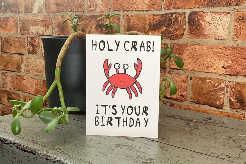 Crab Card, Crab Birthday Card, Crab Lovers Card, Beach Lovers Card ...