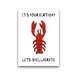 Lobster Card, Lobster Birthday Card, Lobster Lovers Card, Gifts for Him ...