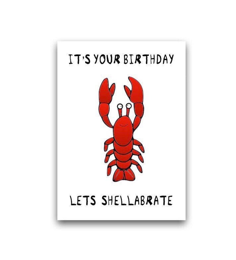 Lobster Card Lobster Birthday Card Lobster Lovers Card - Etsy