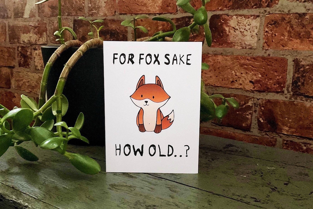 Fox Birthday Card, Birthday Card, Fox Greetings Card, Funny Cards, Rude ...
