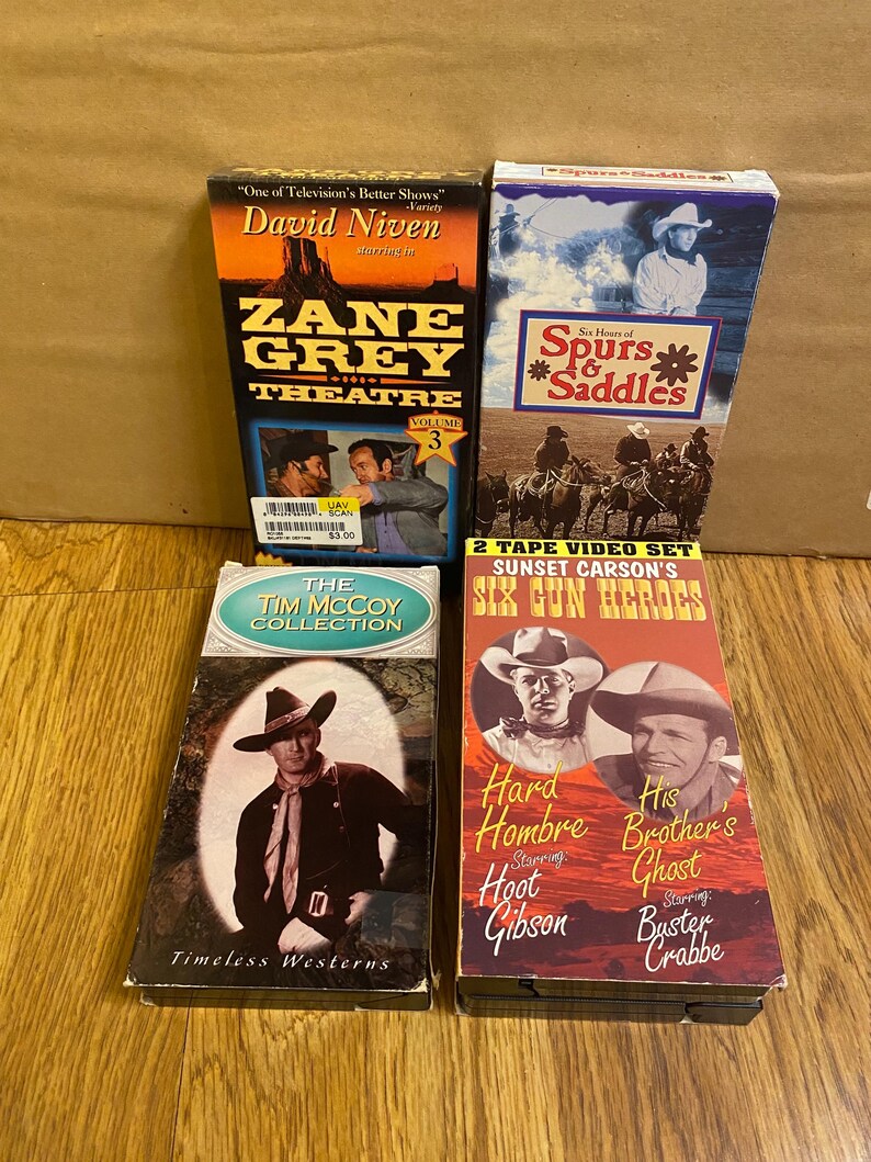Vintage Cowboy & Westerns VHS Movies Bundle Tim Mccoy, Zane Grey ...