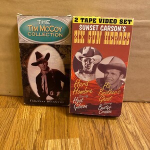 Vintage Cowboy & Westerns VHS Movies Bundle Tim Mccoy, Zane Grey ...