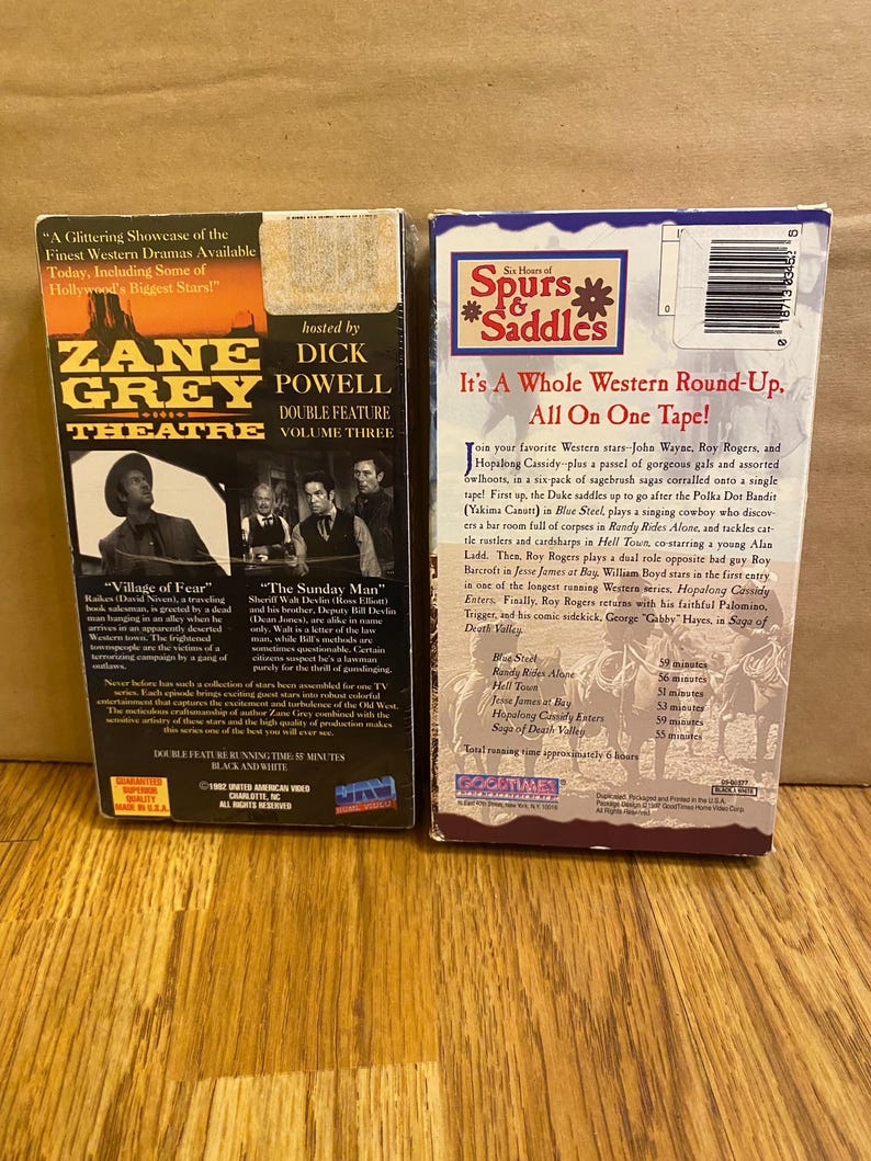 Vintage Cowboy & Westerns VHS Movies Bundle Tim Mccoy, Zane Grey ...