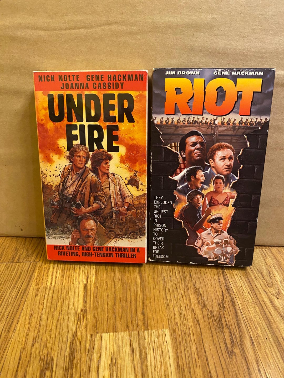 2 Gene Hackman Thriller VHS Tapes Bundle Riot 1969 and Under Fire 1983 ...