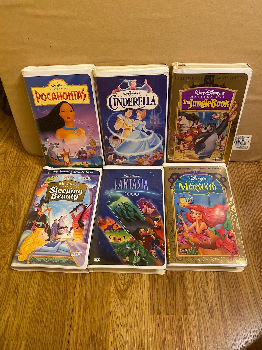 6 Disney Masterpiece VHS Tapes Lot Including Cinderella, Pocahontas ...