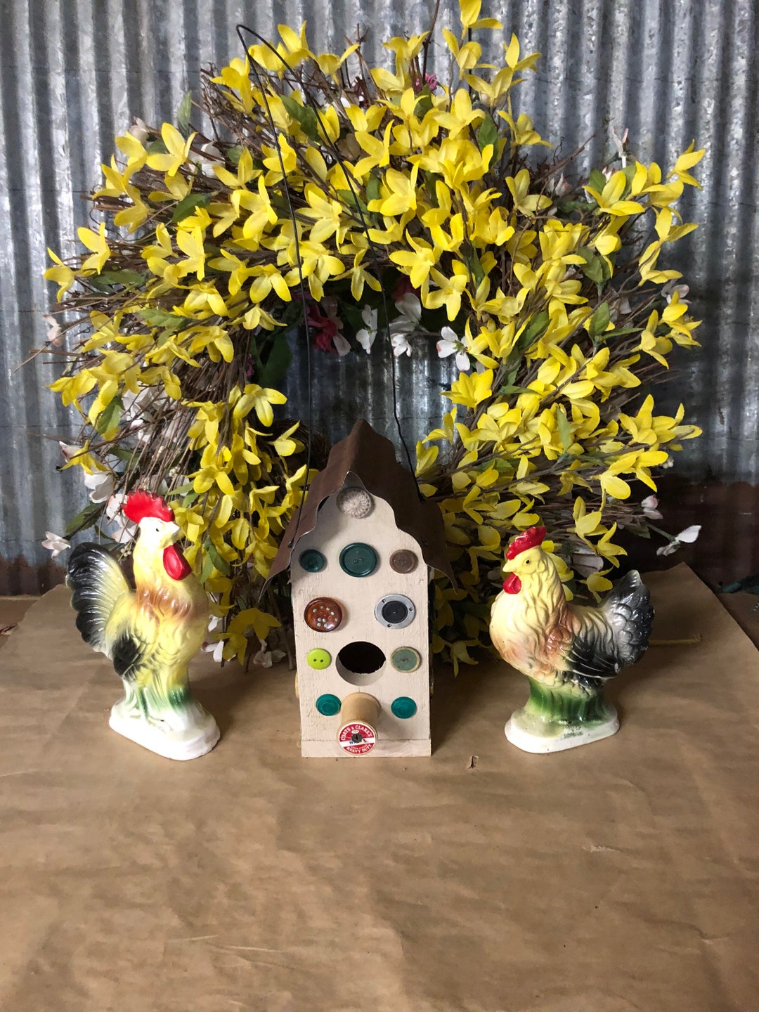 Buttons & Spool Birdhouse - Etsy