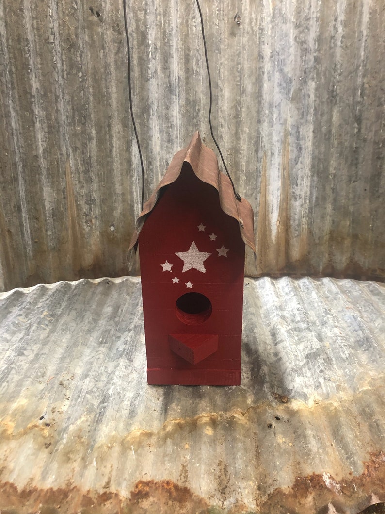 Patriotic Rustic Cedar Birdhouse - Etsy