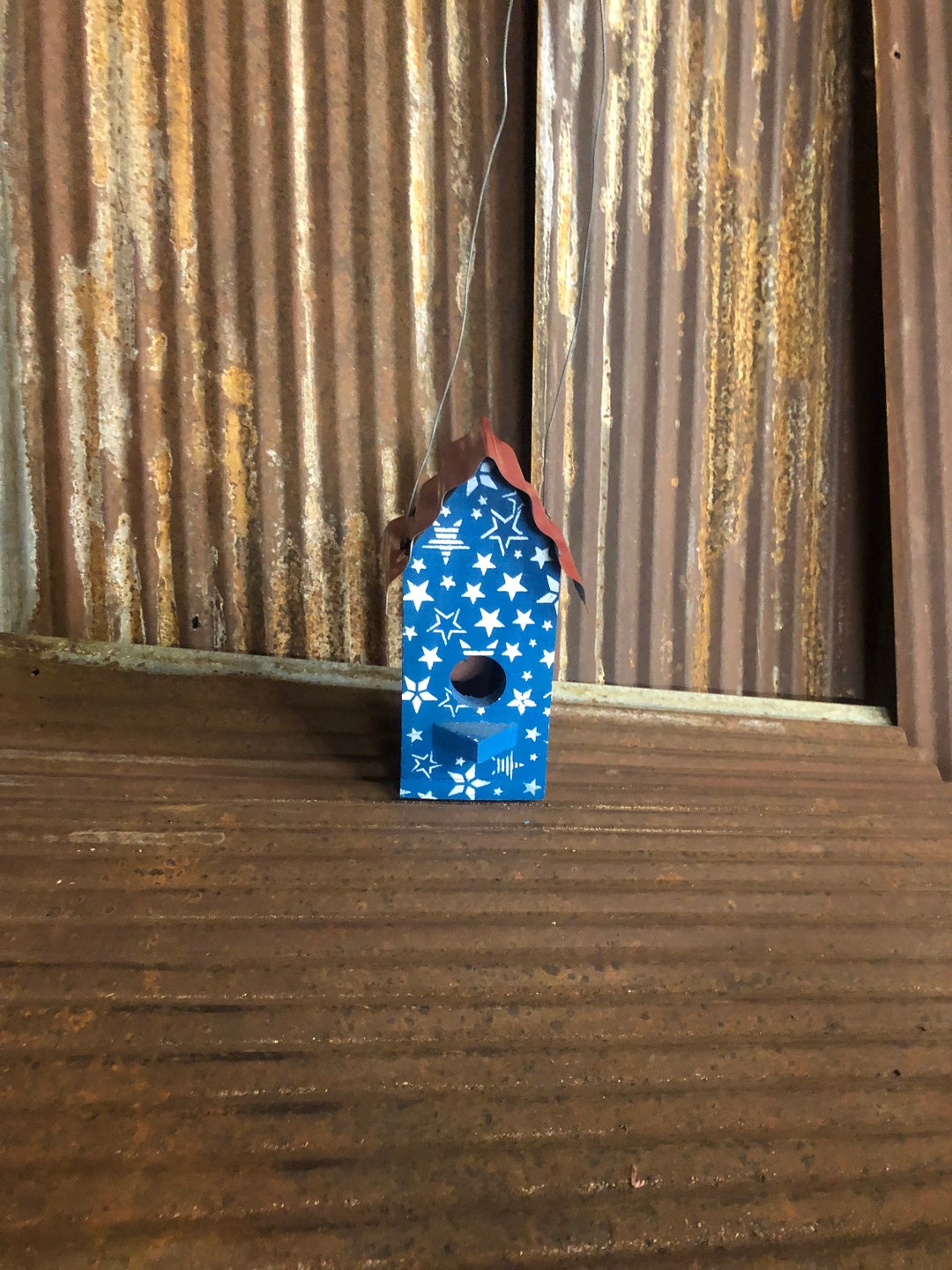 Blue Red Birdhouse - Etsy