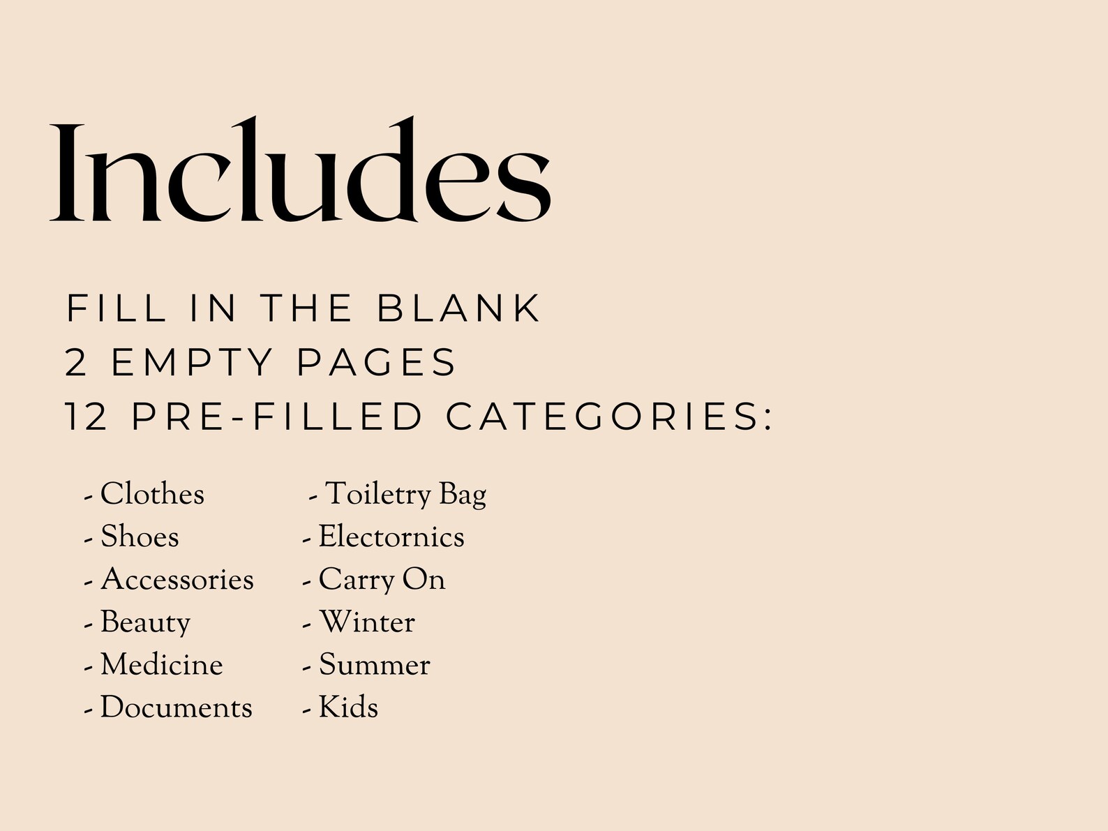 Printable Packing Planner List Planner, Ultimate Packing List PDF ...