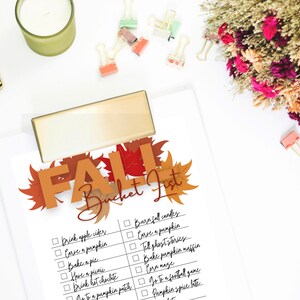 EDITABLE Fall Bucket List, Printable Kids Family Checklist of Autumn ...