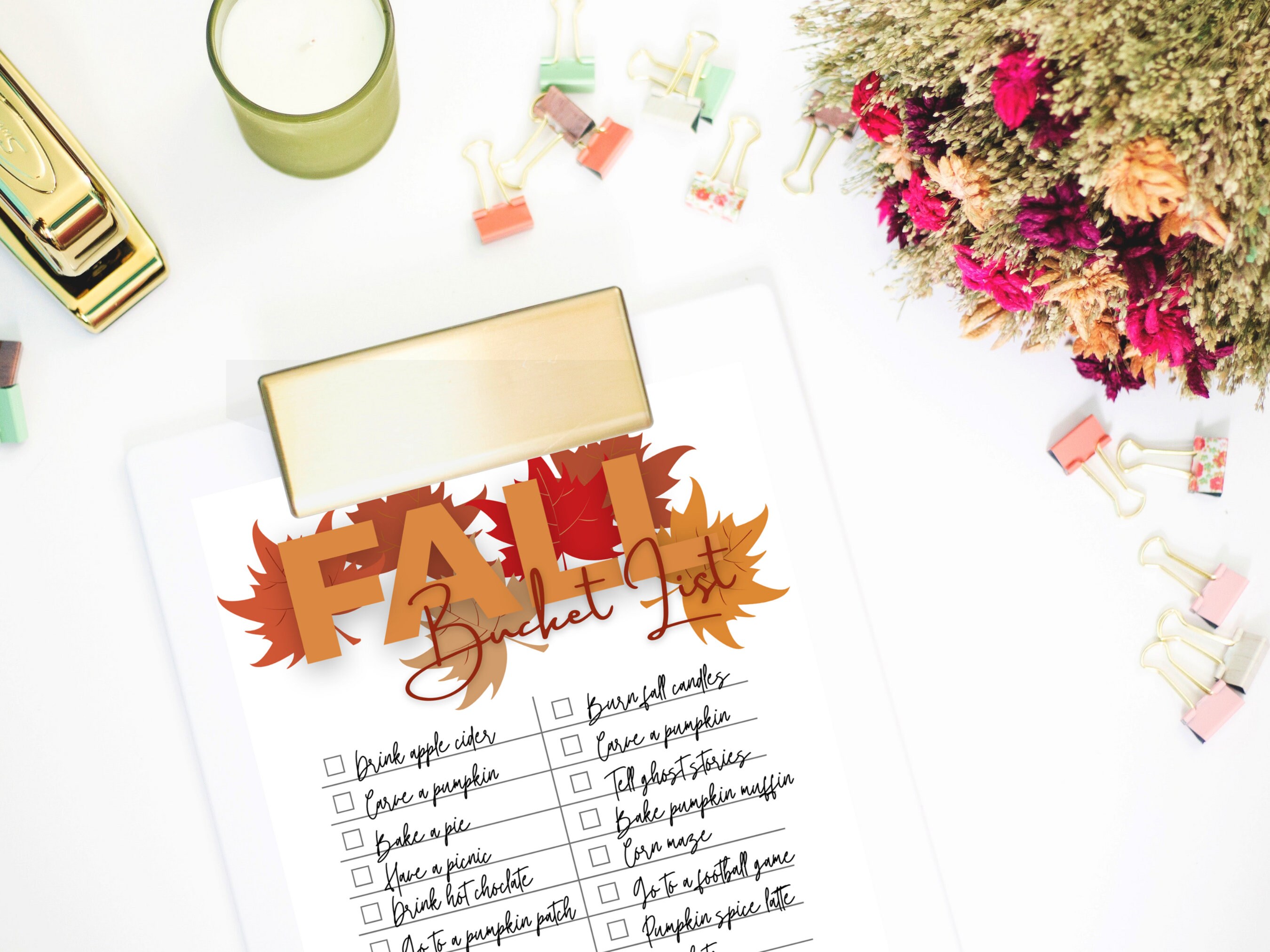 EDITABLE Fall Bucket List, Printable Kids Family Checklist of Autumn ...