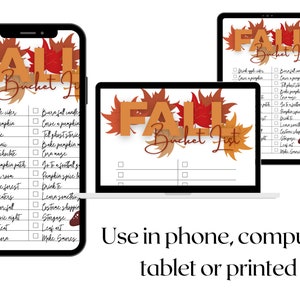 EDITABLE Fall Bucket List, Printable Kids Family Checklist of Autumn ...